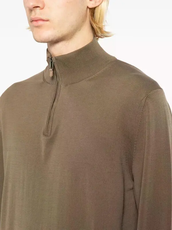 Canali Stand-collar Zip-up Sweater