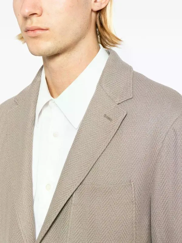 Canali Herringbone Blazer - Grey