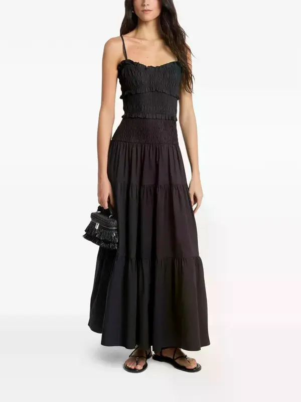 Michael Kors Smocked Tiered Dress - Black