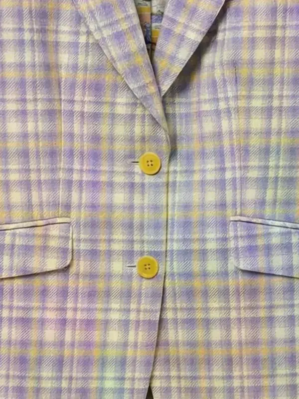 ABSEITS Check-pattern Notched-lapels Blazer
