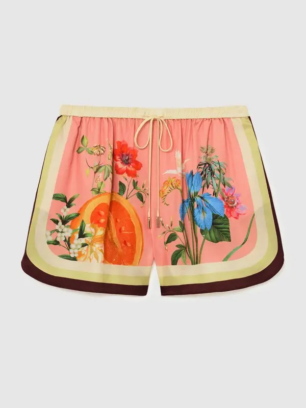 REISS Milos Tropical Print Drawstring Shorts