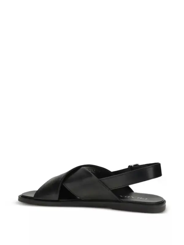 Prada Saffiano Criss-cross Sandals