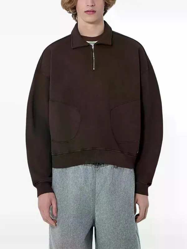 BRAIN DEAD Half-zip Collared Sweater