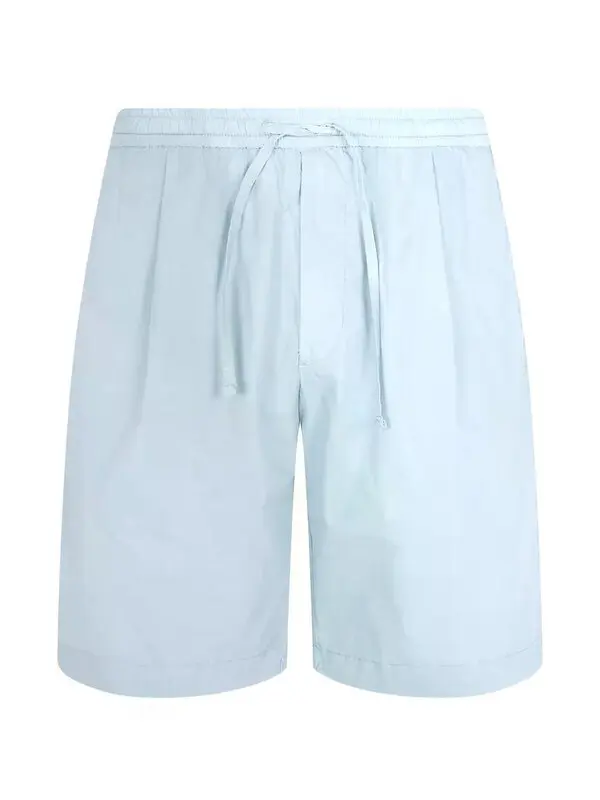 MICHAEL COAL Drawstring Pleated Track Shorts - Blue