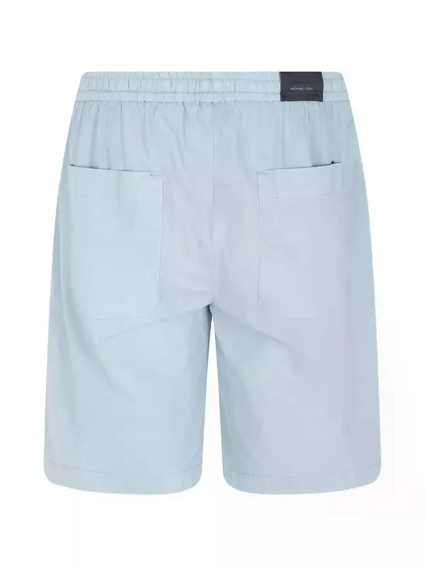 MICHAEL COAL Drawstring Pleated Track Shorts - Blue