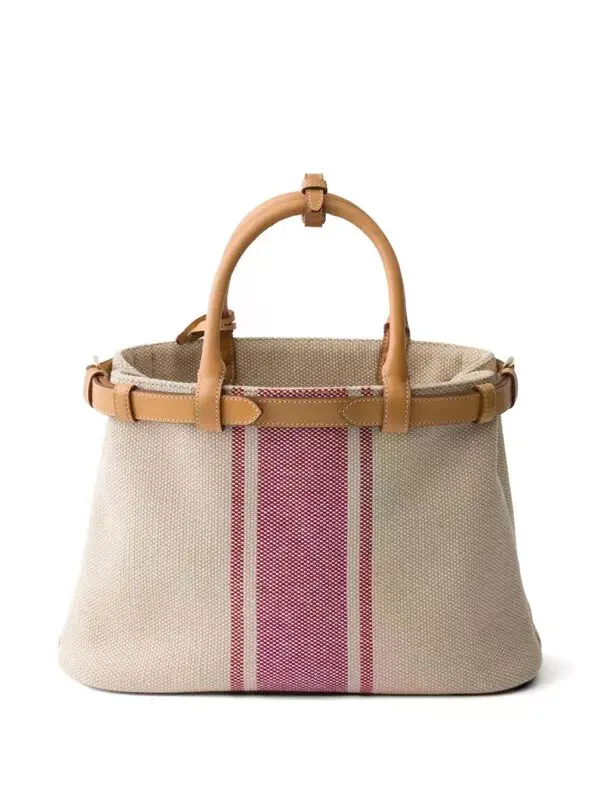 Prada Medium Canvas And Leather Handbag