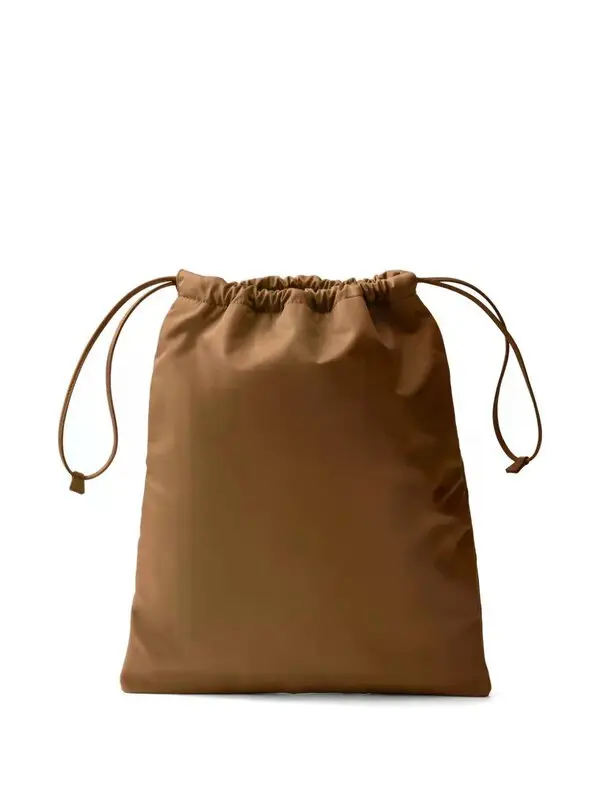 Prada Re-nylon Pouch With Leather Lacing - Brown