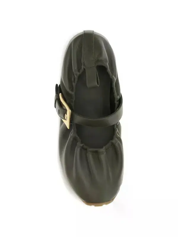 Balmain Buckle-fastening Ballet Flats - Green