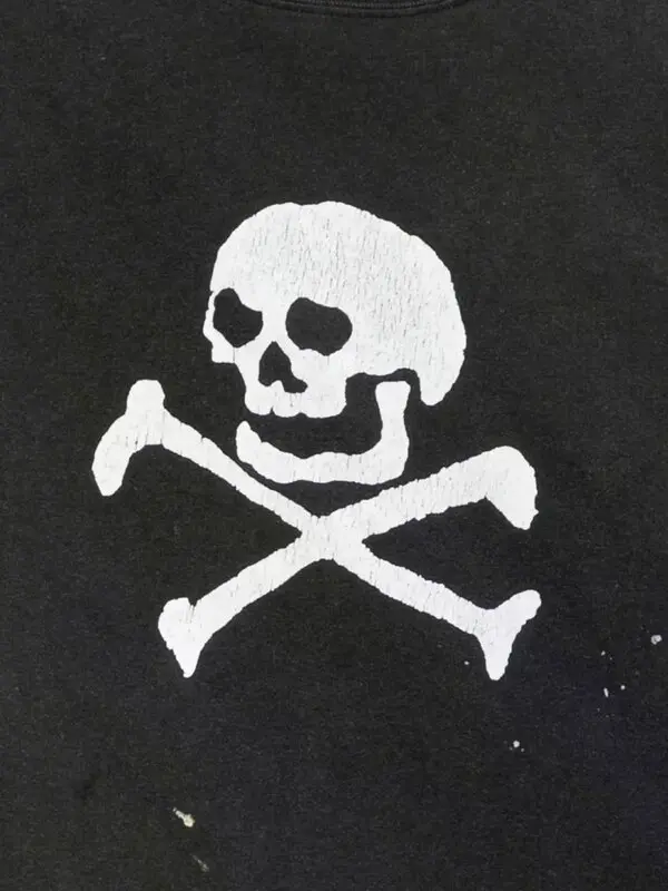 ORSLOW Skull-print Paint-splatter T-shirt