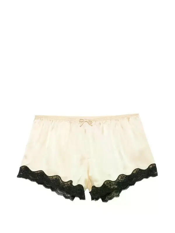 ROTATE BY BIRGER CHRISTENSEN Lace-trim Bow-detail Shorts - Neutrals
