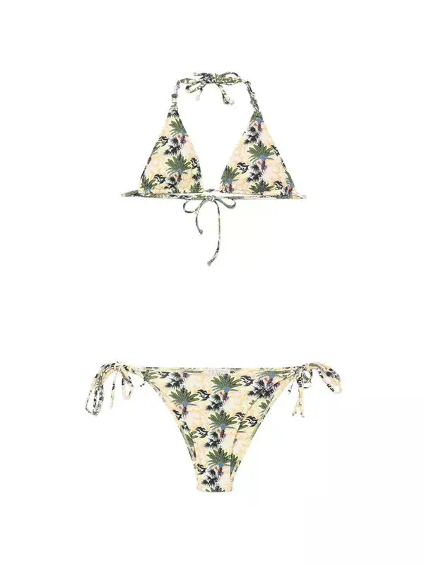 Anjuna Palm-print Bikini - Neutrals
