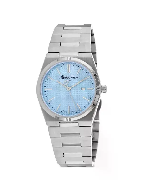 MATHEY TISSOT Zeus Waffle-textured 32mm Watch - Blue