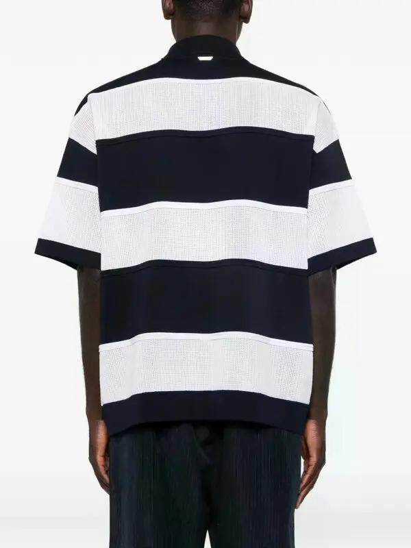 JUUN.J Buttoned Striped Polo Shirt
