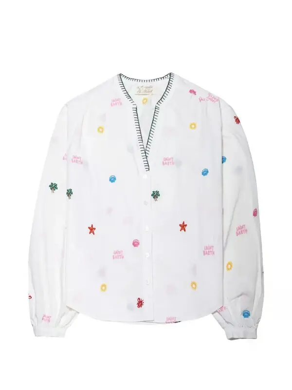 MC2 SAINT BARTH Liona Embroidered Blouse