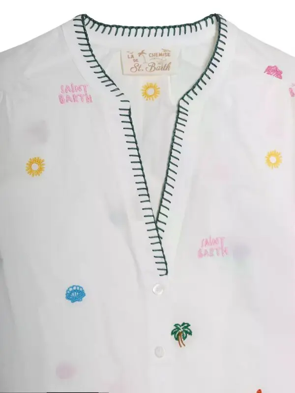 MC2 SAINT BARTH Liona Embroidered Blouse