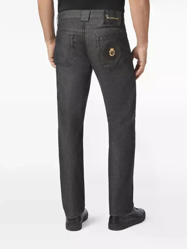 BILLIONAIRE Logo-plaque Regular-fit Jeans - Grey
