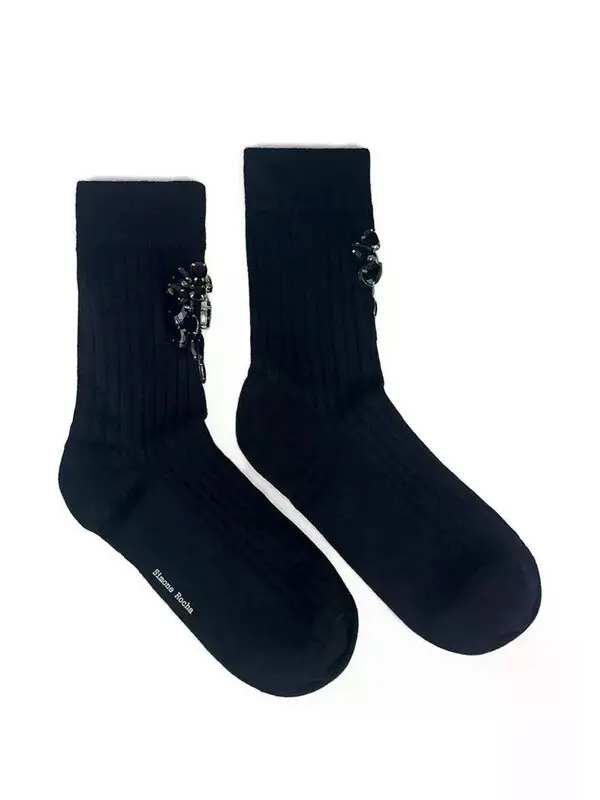 Simone Rocha Crystal-embellished Poppy Socks - Black