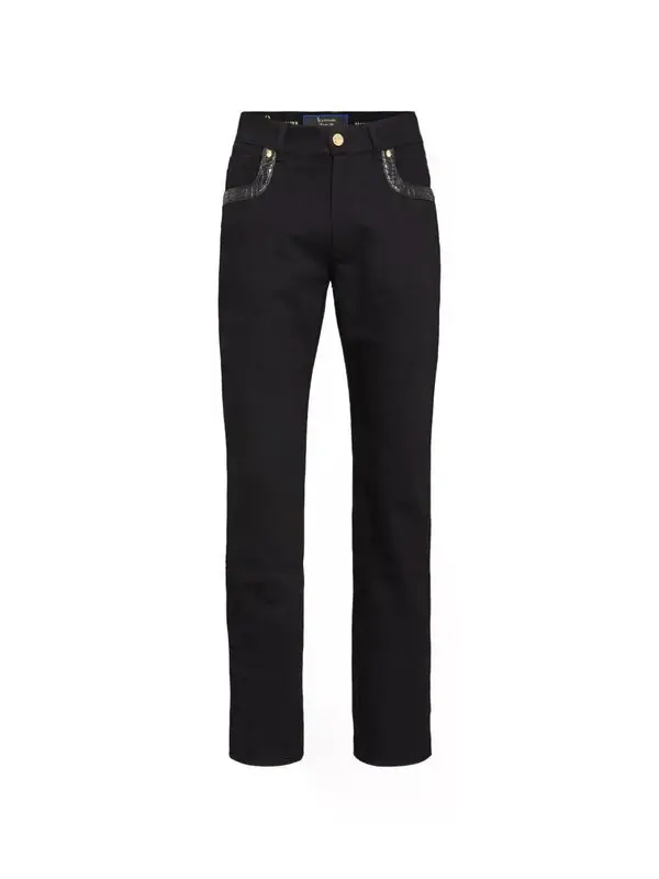 BILLIONAIRE Crocodile-effect Trim Jeans