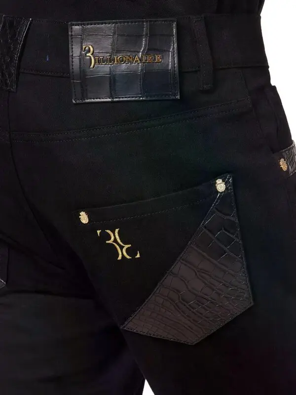BILLIONAIRE Crocodile-effect Trim Jeans
