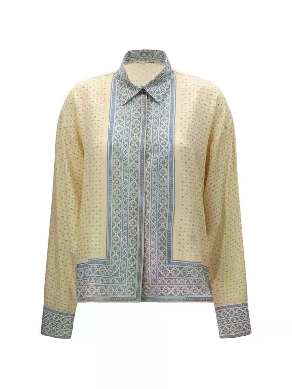 Ermanno Scervino Geometric Print Silk Shirt