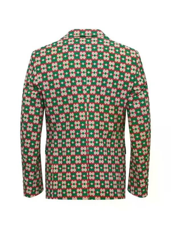 Comme Des Garçons Geometric-pattern Single-breasted Blazer