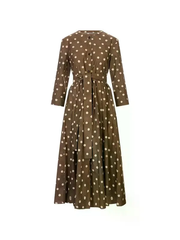 Max Mara Polka-dot Belted Dress