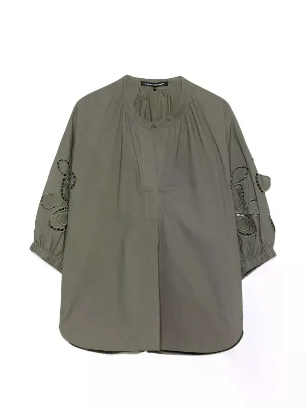 LUISA CERANO Floral-embroidered Blouse - Green