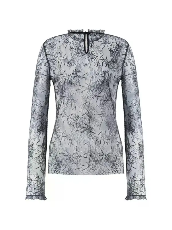 Alberta Ferretti Embroidered Sequin-embellished Lace Blouse