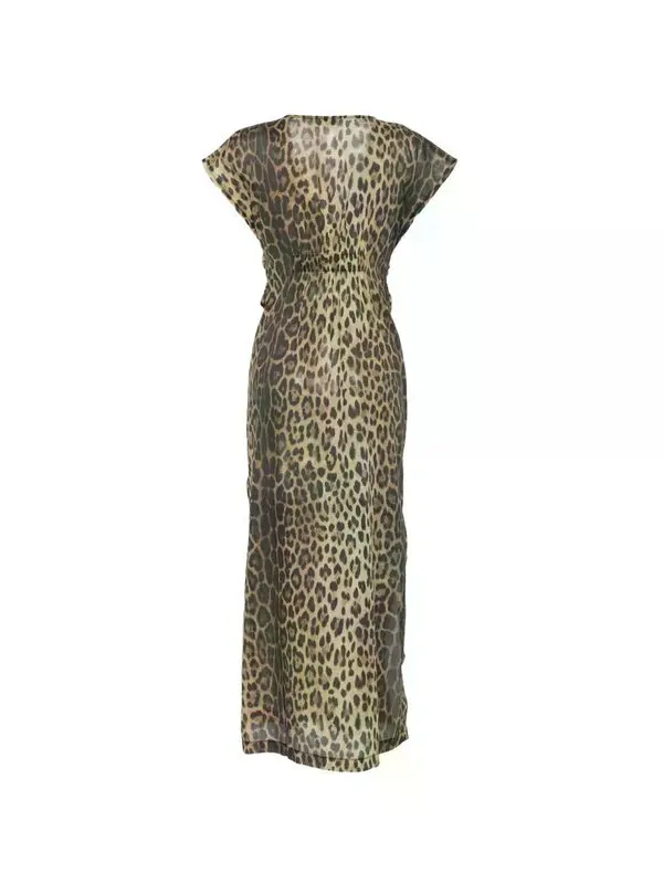 Moschino Leopard-print Belted Maxi Dress