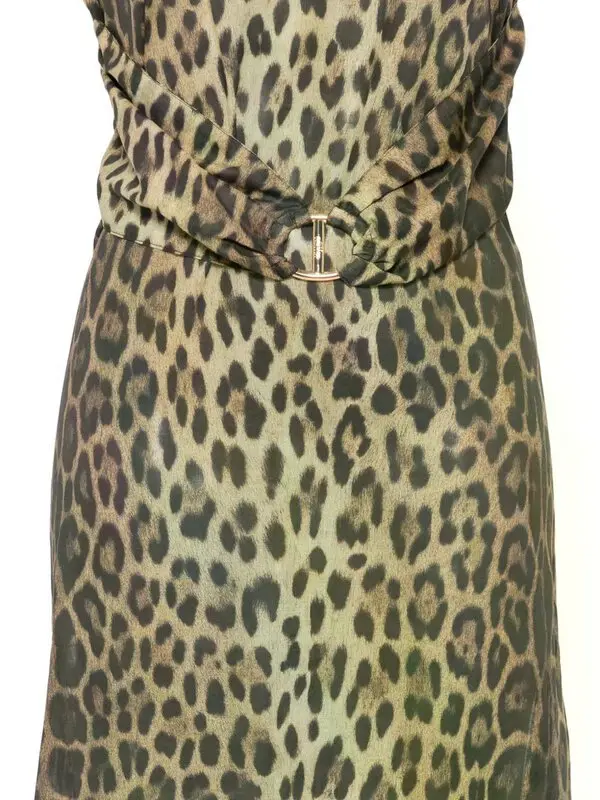 Moschino Leopard-print Belted Maxi Dress