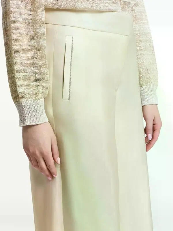 Peserico Wide-leg Trousers With Sheer Paneling