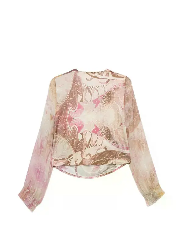 Roberto Cavalli 2000s Paisley Print Cowl Neck Top