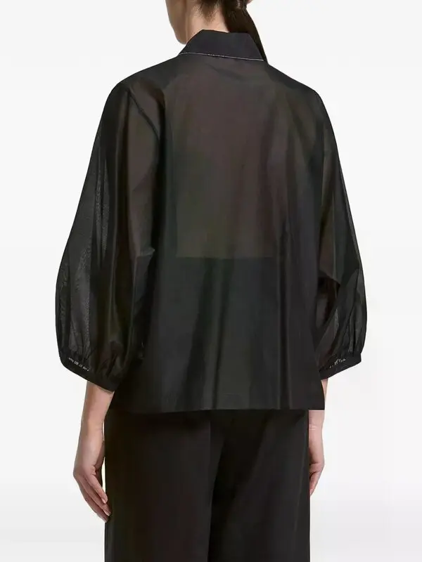 Peserico Sheer Panelled Puff-sleeve Shirt