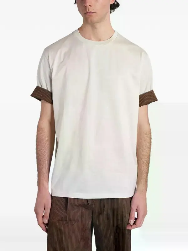 STATE OF ORDER Pinstripe-cuff T-shirt