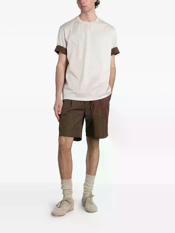 STATE OF ORDER Pinstripe-cuff T-shirt