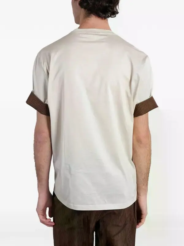 STATE OF ORDER Pinstripe-cuff T-shirt