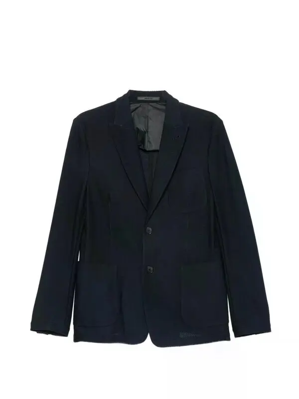 Giorgio Armani Honeycomb-knit Notch-lapel Blazer - Blue