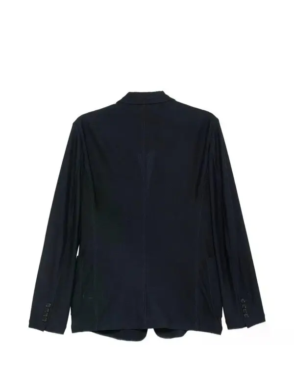 Giorgio Armani Honeycomb-knit Notch-lapel Blazer - Blue