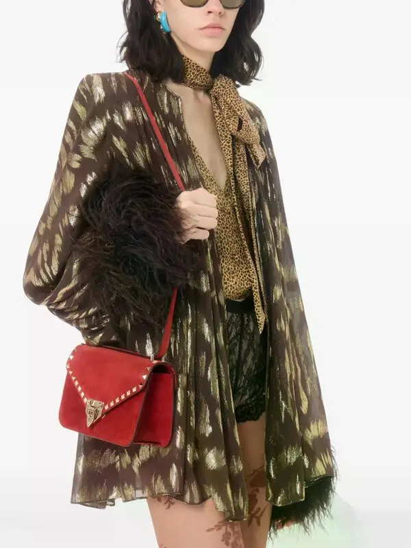Valentino Garavani Rockstud Small Suede Crossbody Bag