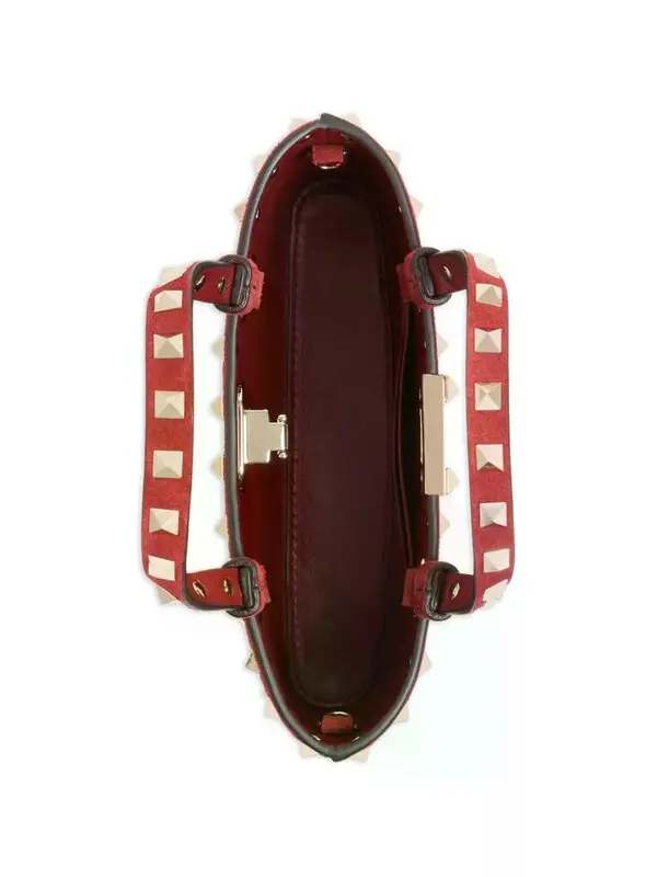 Valentino Garavani Rockstud Mini Suede Shopping Bag - Red