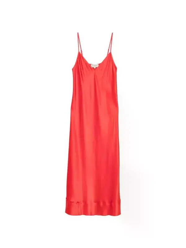 LEE MATHEWS Satin-finish Slip Midi Dress - Red