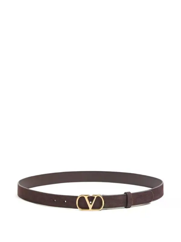 Valentino Garavani Vlogo Signature Suede Belt - Brown