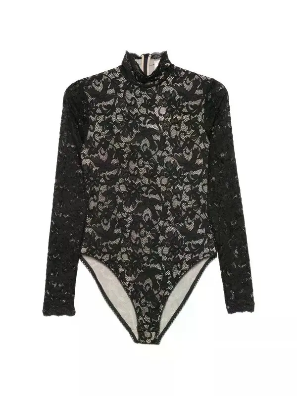 Zimmermann Floral Lace High-neck Bodysuit