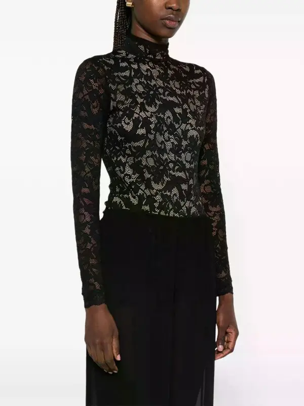 Zimmermann Floral Lace High-neck Bodysuit