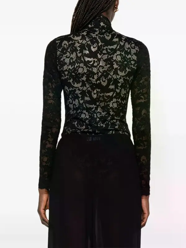 Zimmermann Floral Lace High-neck Bodysuit