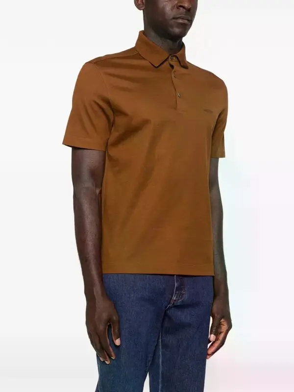 Zegna Short-sleeve Polo Shirt - Brown
