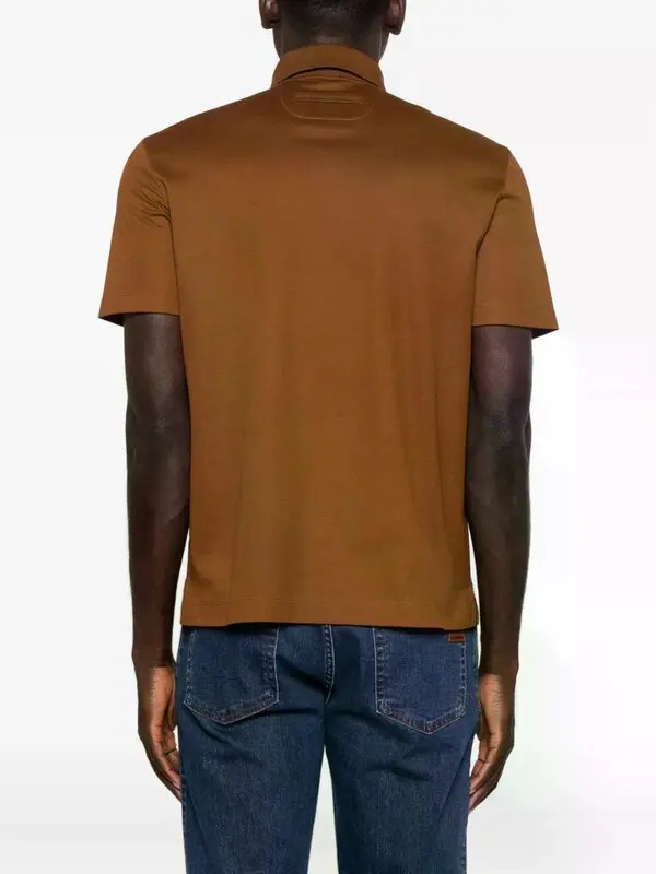 Zegna Short-sleeve Polo Shirt - Brown