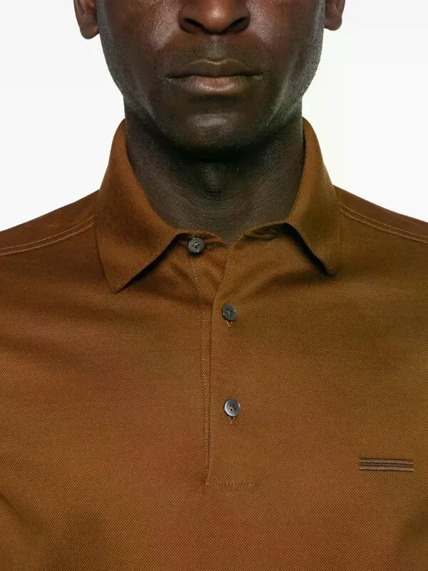 Zegna Short-sleeve Polo Shirt - Brown