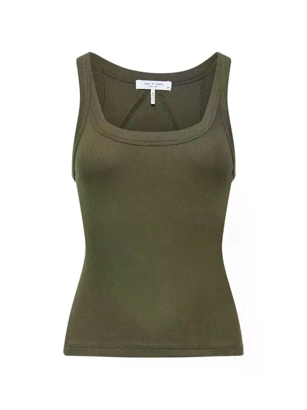 Rag & Bone Luca Ribbed-knit Tank Top - Green
