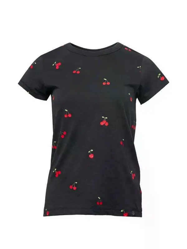 Rag & Bone Cherry-print Slub-texture T-shirt